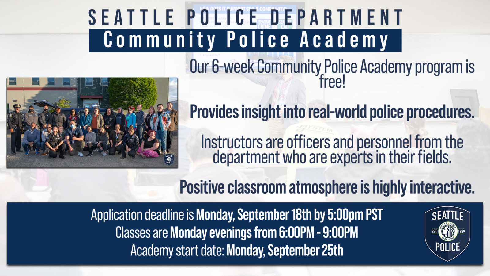 Community Police Academy Registration Opening | Green Lake Community ...